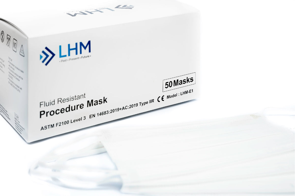 LHM ASTM Level 3 Procedure Face Mask - White ( 10 boxes ) – Tesco Dental HK